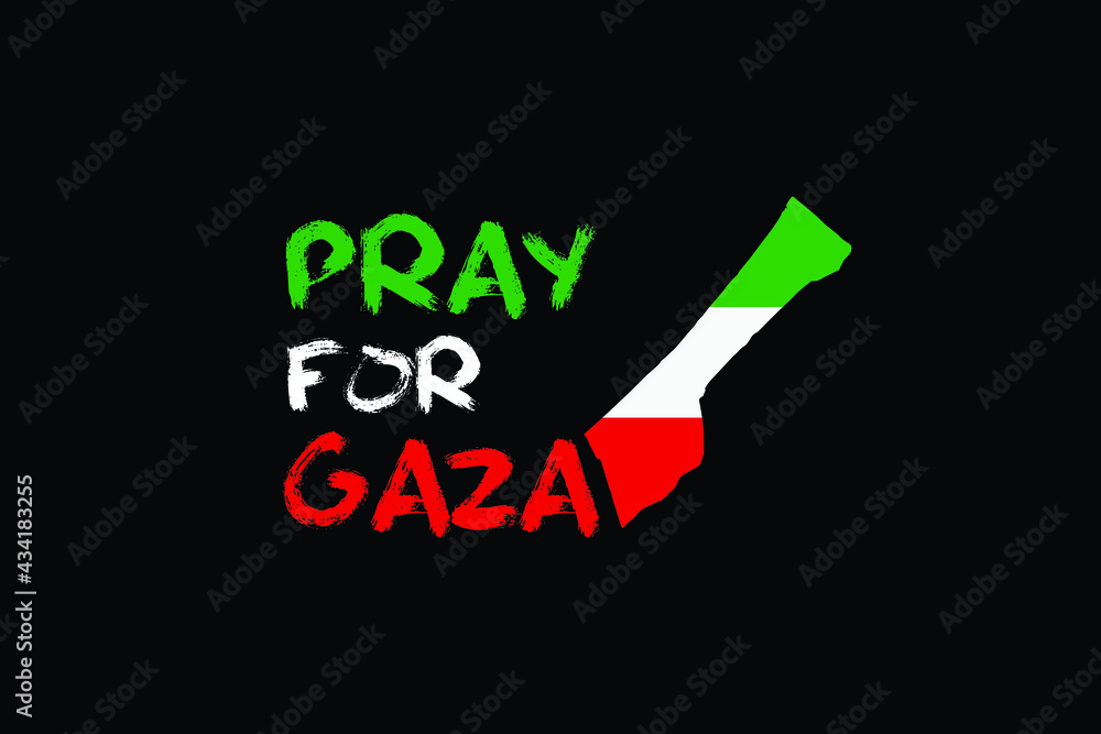 Pray For Gaza Vector Illustration Template | Free Palestine Vector ...
