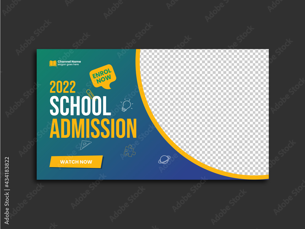 Kids School Admission YouTube thumbnail & video thumbnail template ...