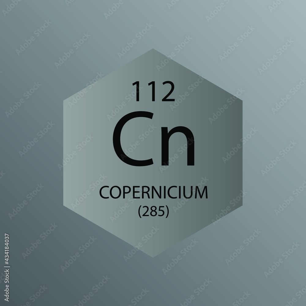 Cn Copernicium Chemical Element Periodic Table. Hexagon vector ...