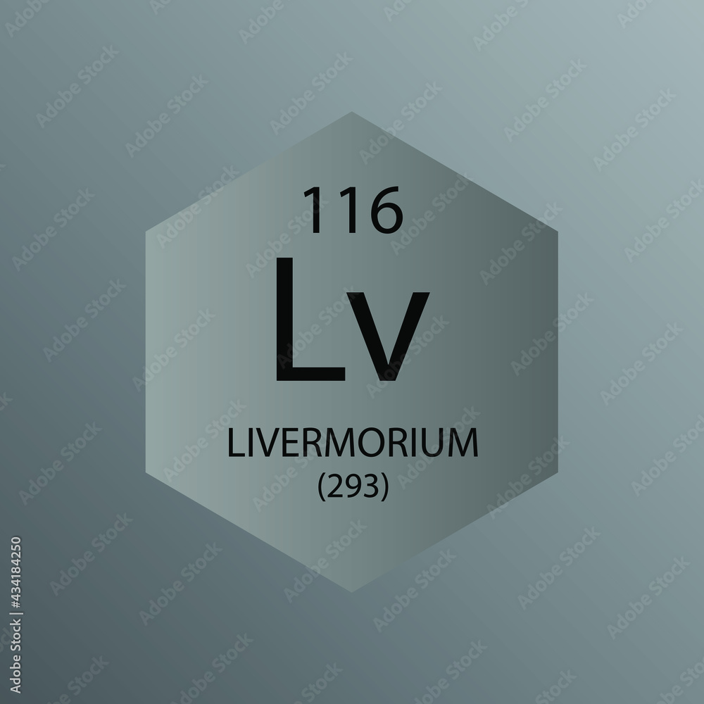 , Livermorium Chemical Element Periodic Table. Hexagon vector ...