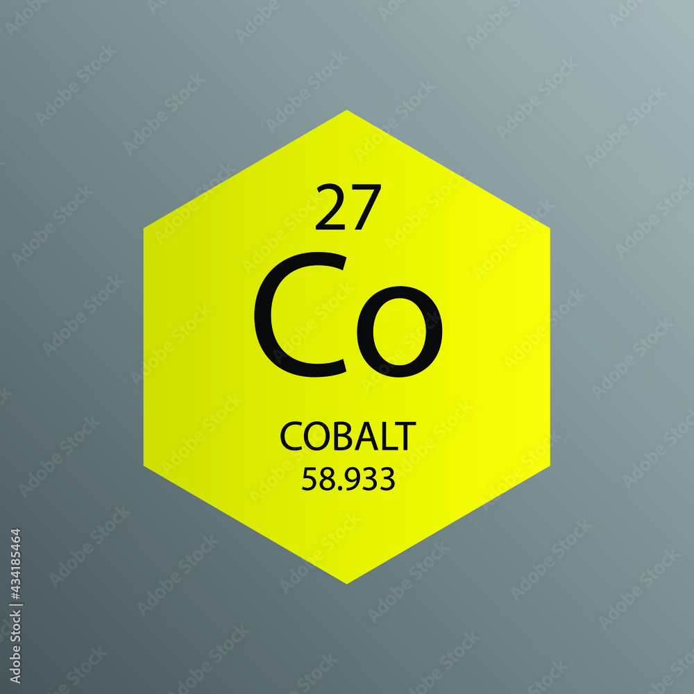 Co Cobalt Transition metal Chemical Element Periodic Table. Hexagon ...