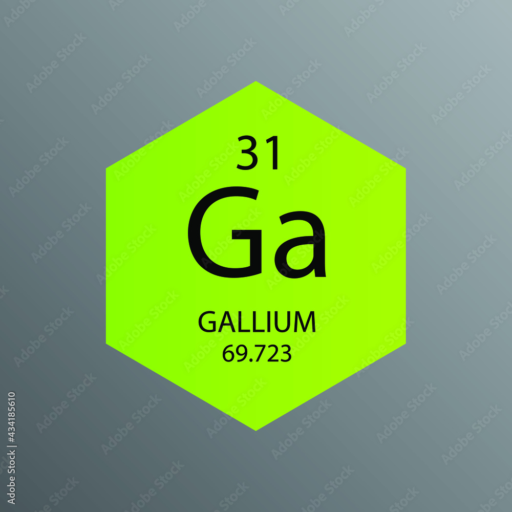 Ga Gallium Post transition metal Chemical Element Periodic Table ...