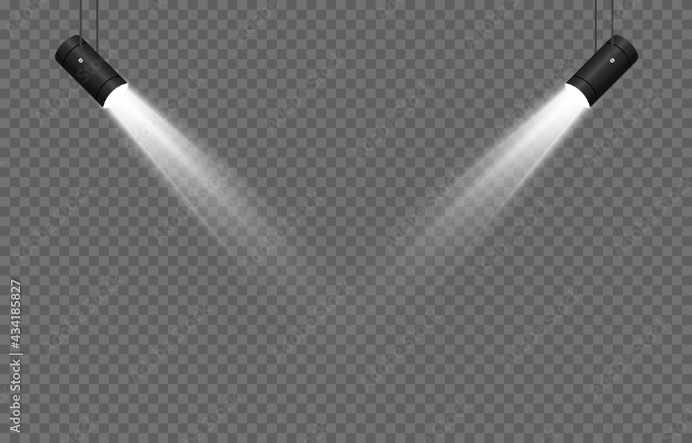 Vector set of light. Light source, studio lighting, walls, png ...