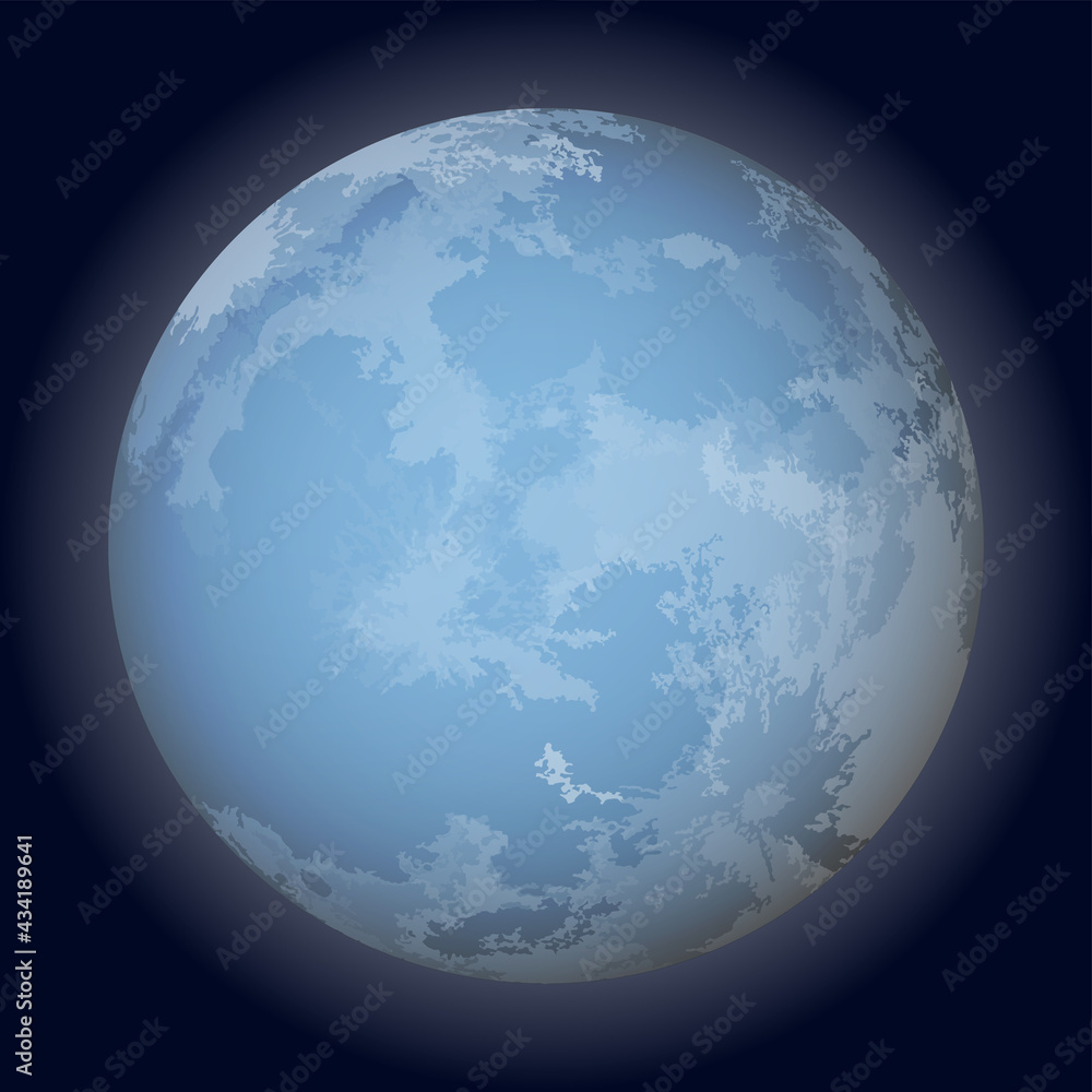 Full blue moon with radiance Stock Vector | Adobe Stock