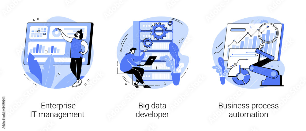 IT software solutions abstract concept vector illustrations. Stock ...