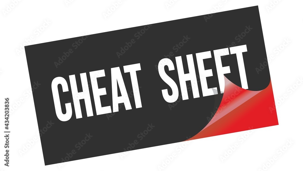 CHEAT SHEET text on black red sticker stamp. Stock Illustration | Adobe ...