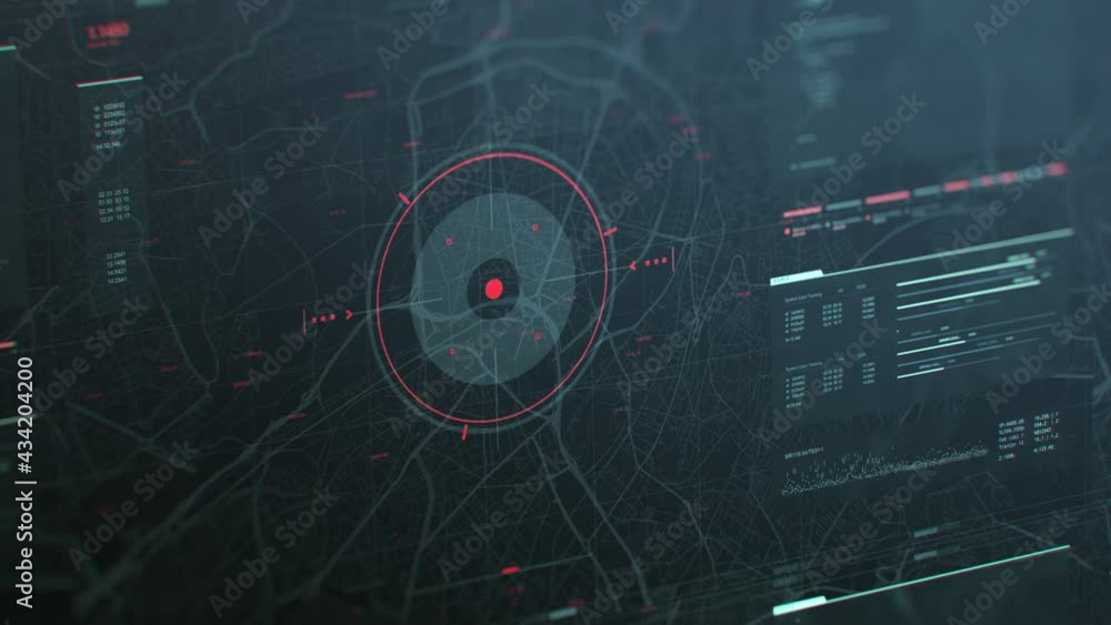 Ai GPS location scanning interface. SIM card tracking and following by ...