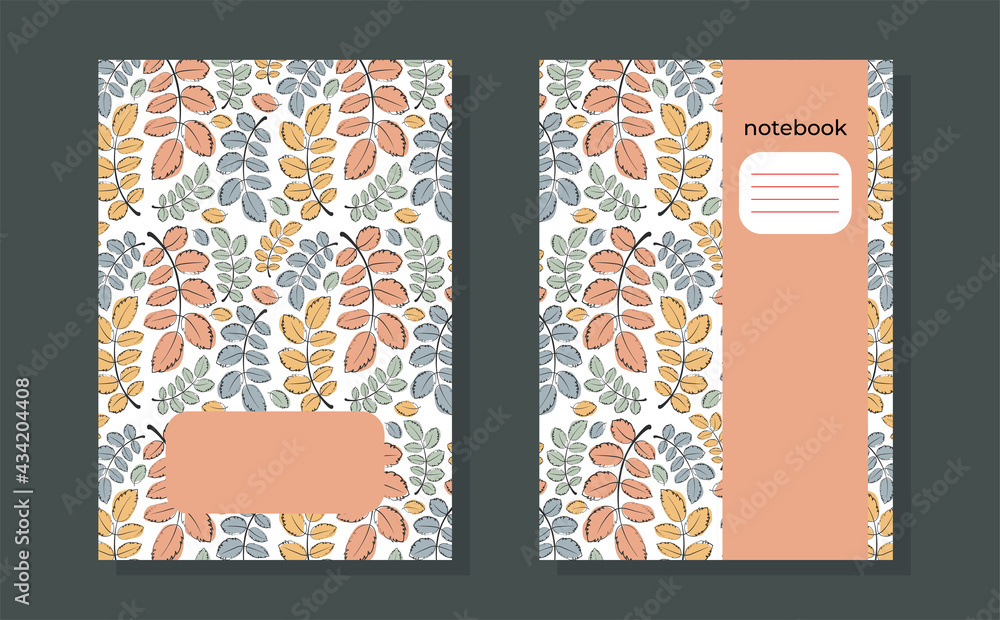 Notebook cover page template. Cover for sketchbook, planners, brochures ...