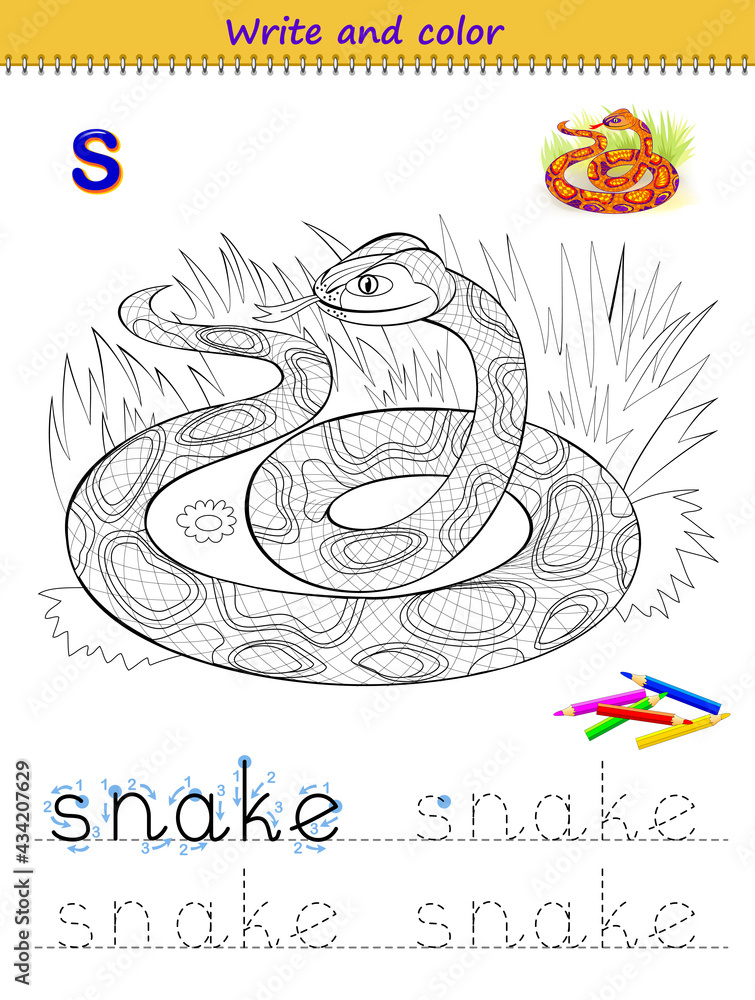 Coloring book for children. Trace letters. Educational game to study ...