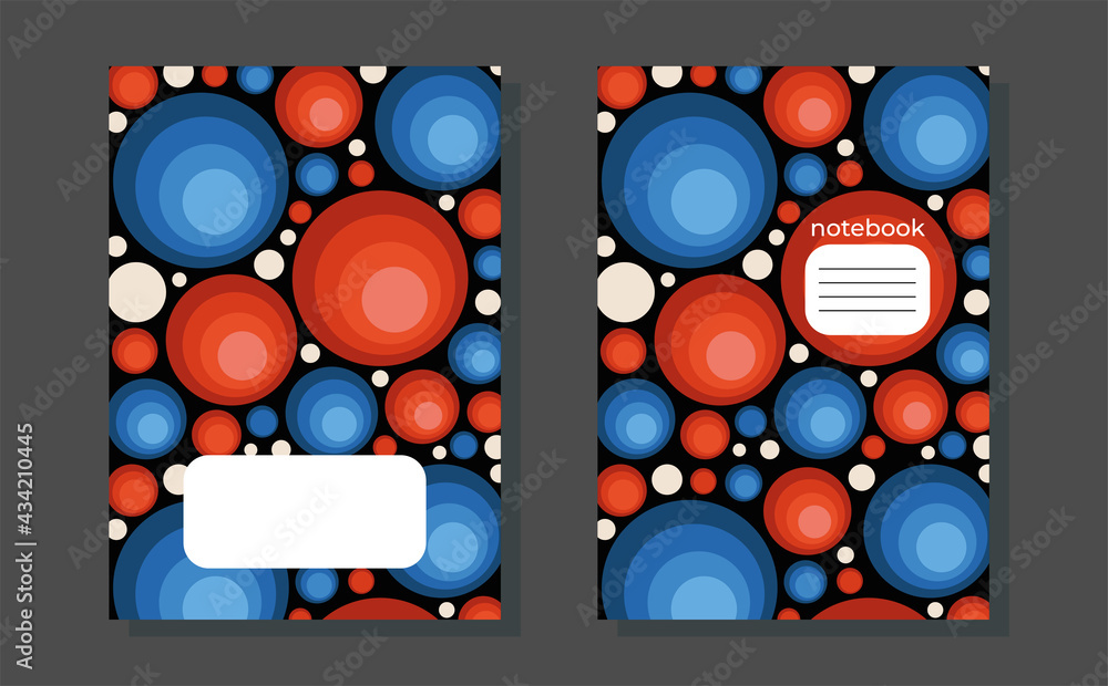 Notebook cover page template. Cover for sketchbook, planners, brochures ...