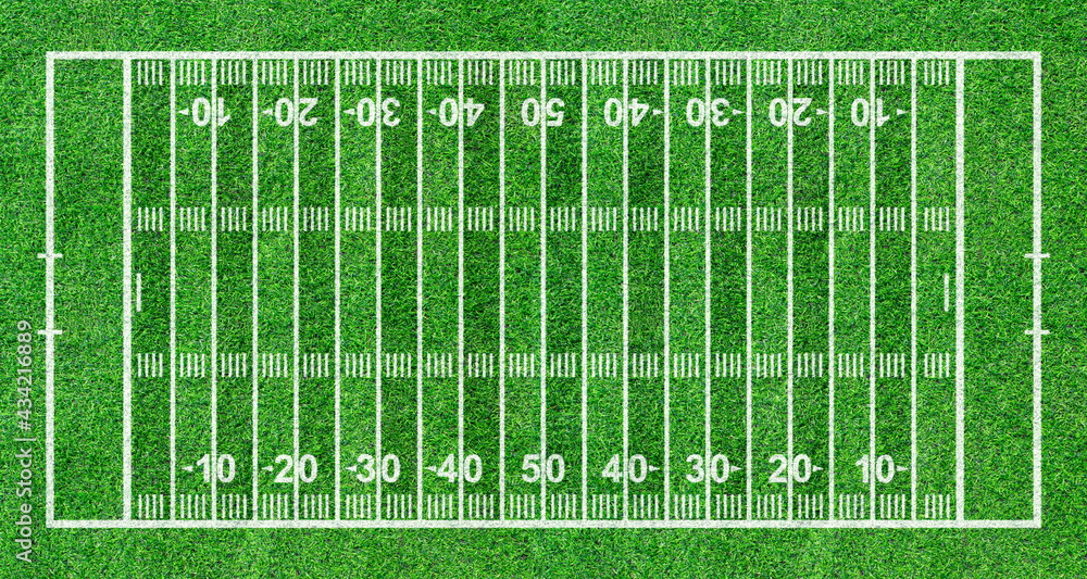 American football field, Green grass texture. Top view Stock Photo ...