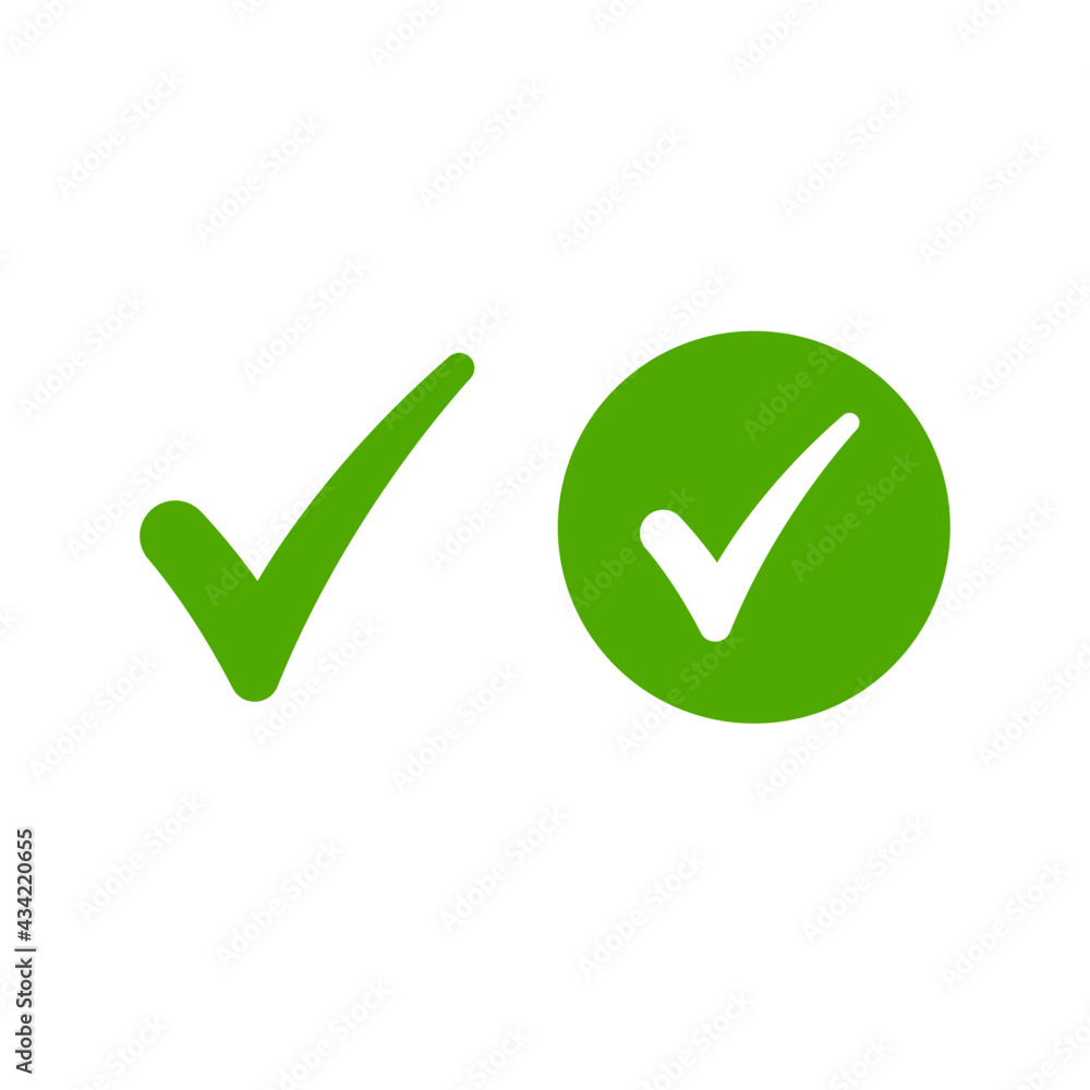 Set of tick or check mark icon vector Stock Vector | Adobe Stock