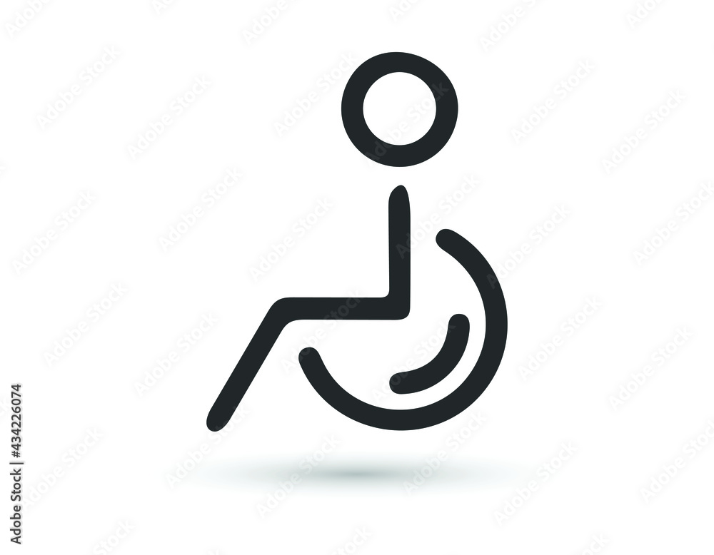 wheelchair icon vector. style sign for mobile concept and web design ...