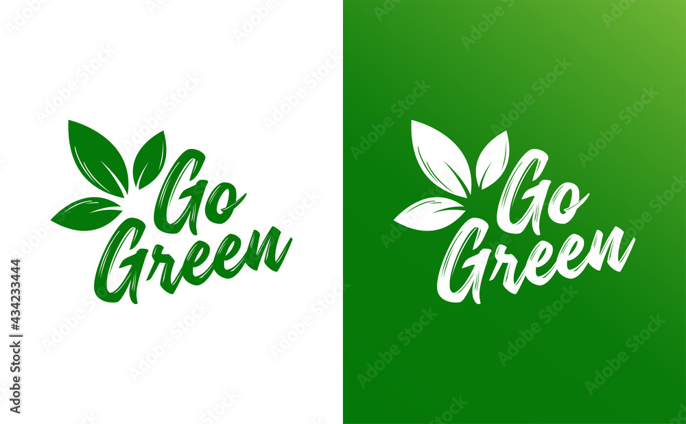 Go Green logo. Save the Planet. Good for Go Green Campaign Needs ...