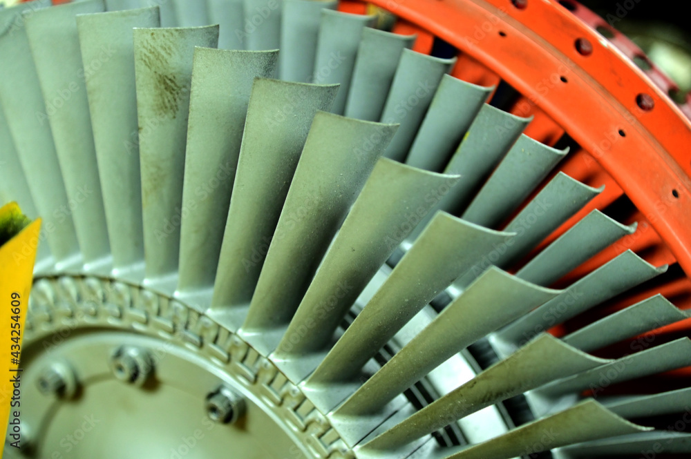 Prototype of aircraft turbo prop engine displayed in aircraft ...