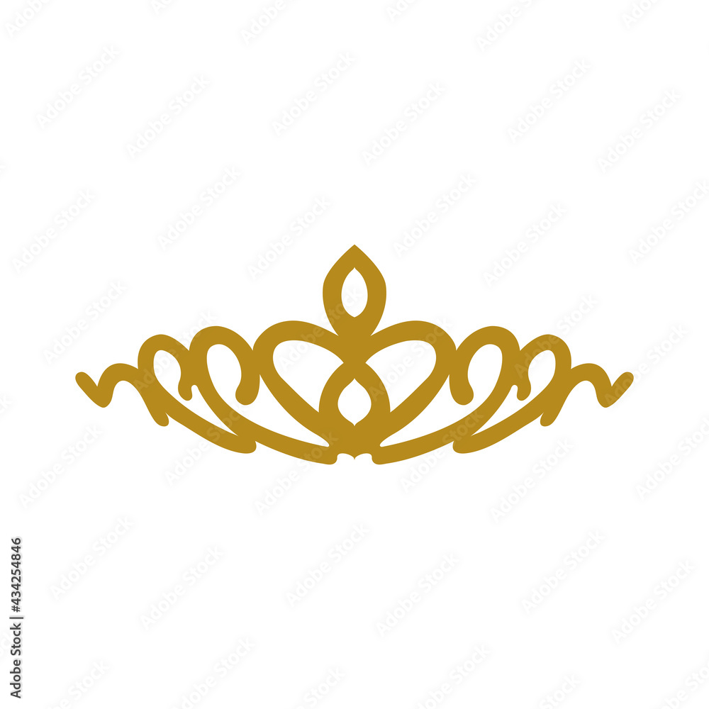 vintage elegant gold tiara logo illustration template design vector in ...