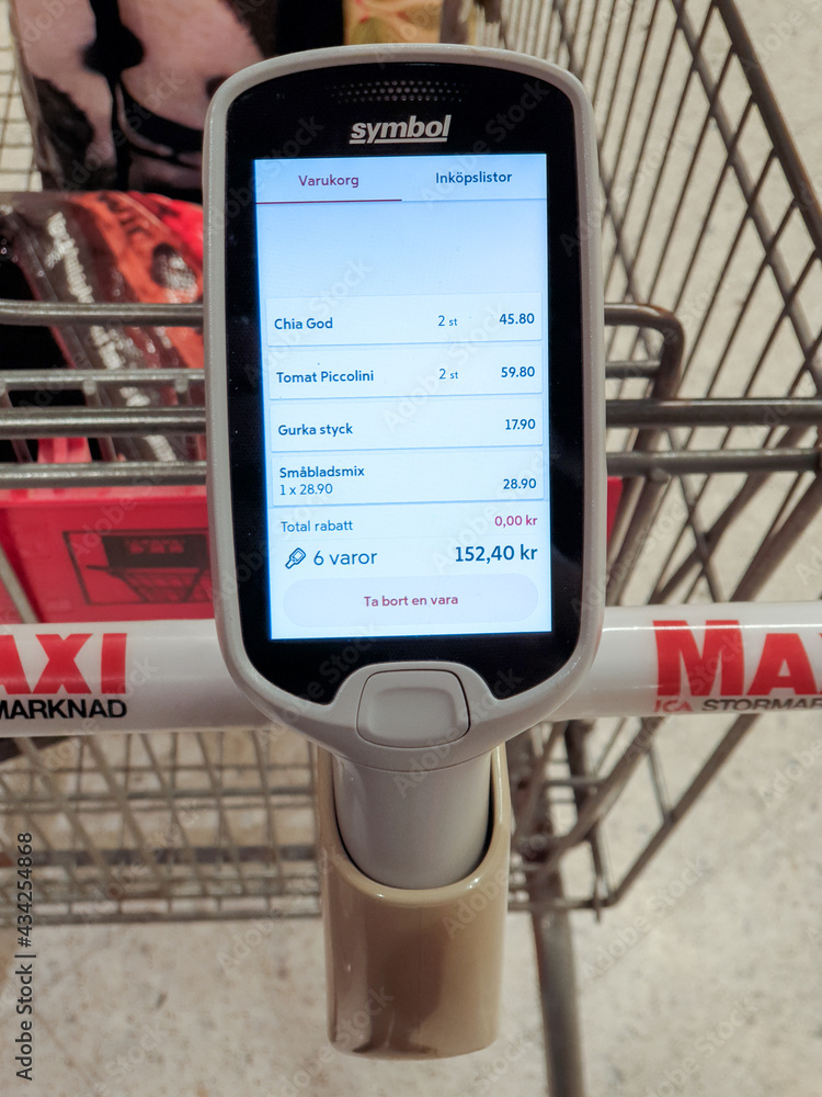 The grocery store ICA Maxi has updated the firmware of the hand scanner ...