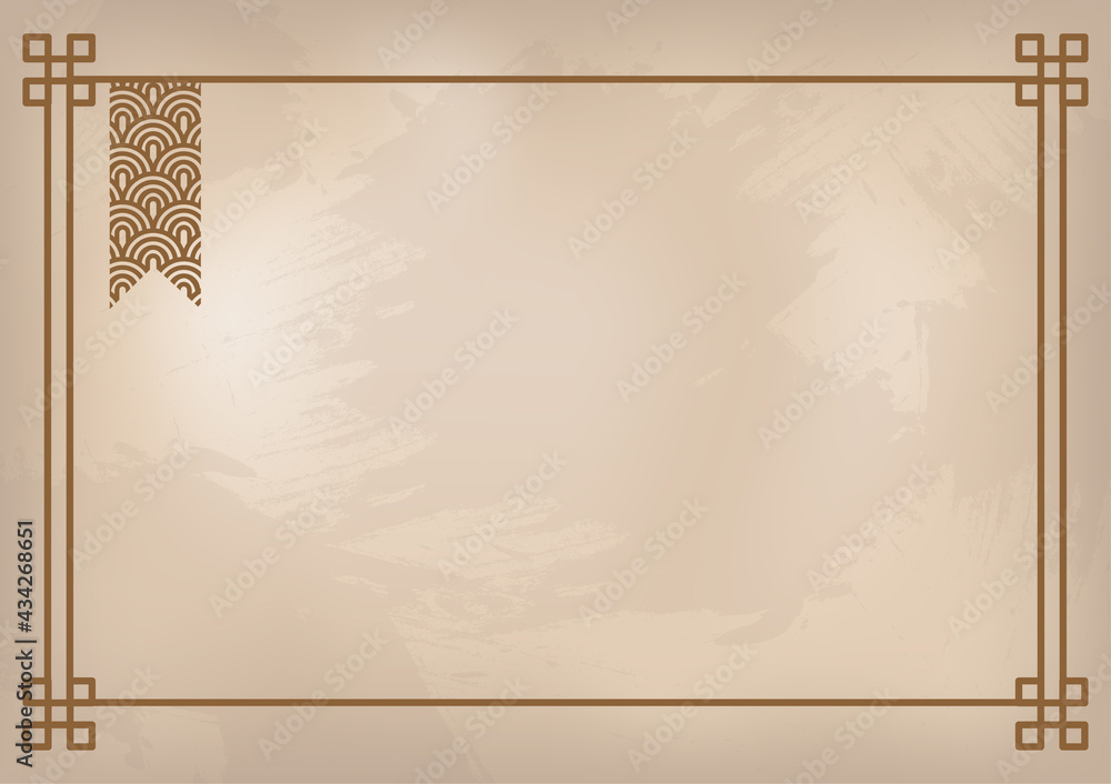 Abstract korea traditional paper background. Vintage frame geometric ...