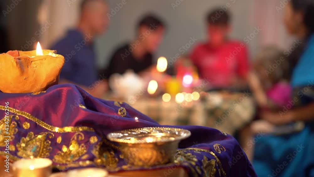 Diwali Night. A Holiday Dinner Party With Friends and Family. Indian ...