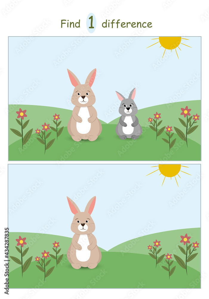 Game "Find the differences" for children 3-4 years old for the ...