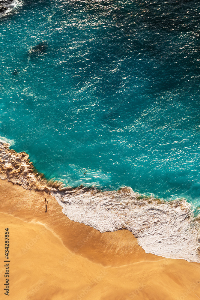 Beautiful coast on the islands in the Indian Ocean, vertical view ...