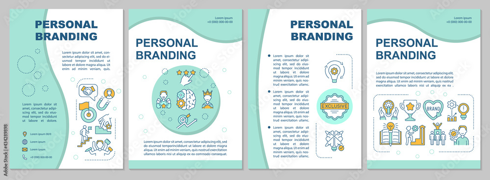 Personal branding brochure template. Influencer marketing. Flyer ...