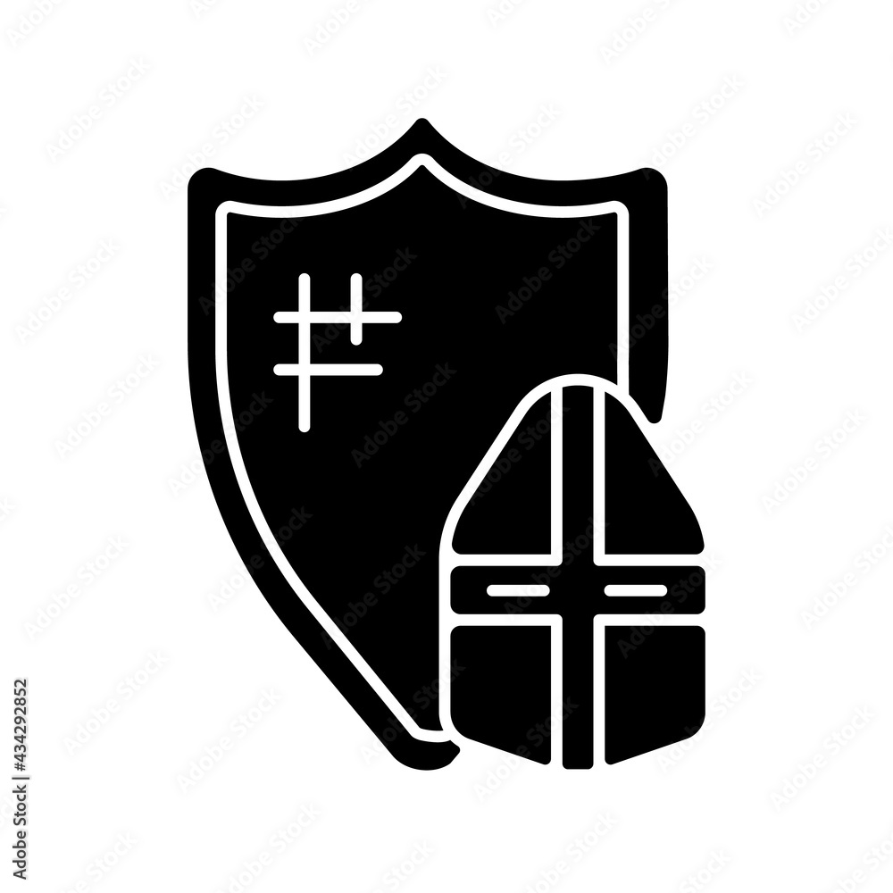 Knight armor black glyph icon. Medieval knight suit. Middle ages ...