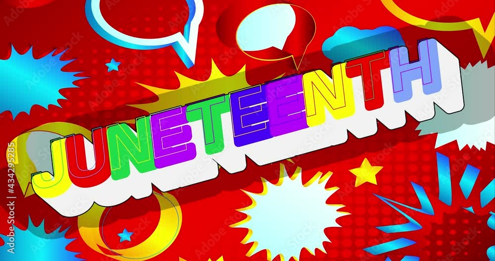 Juneteenth Independence Day. Comic lettering for Freedom or ...