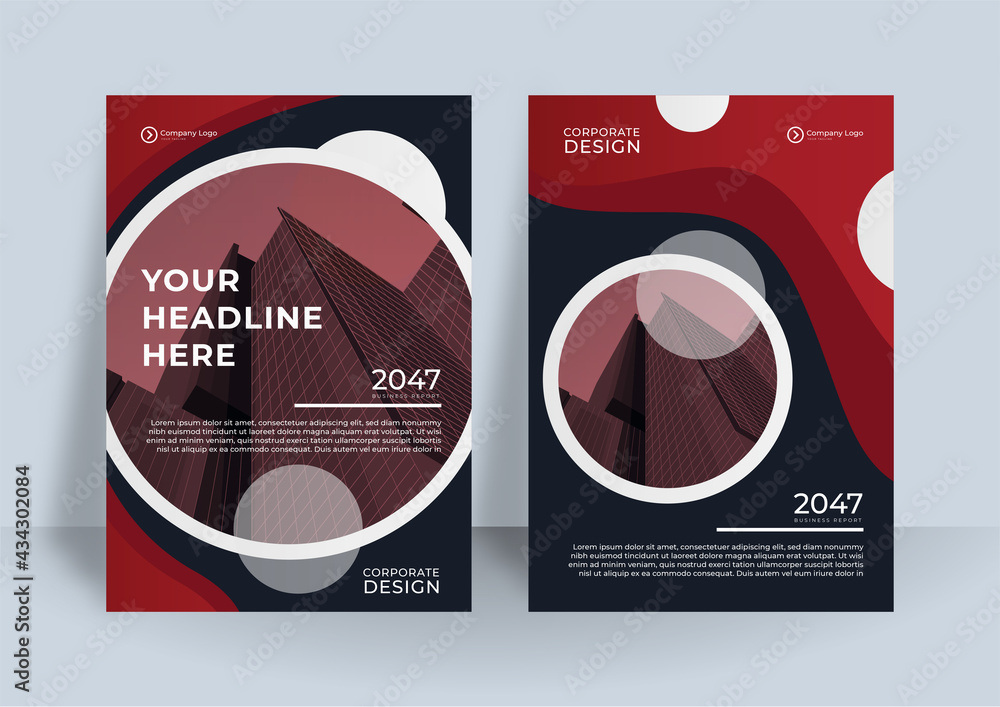 Vecteur Stock Cover red design for annual report and business catalog ...