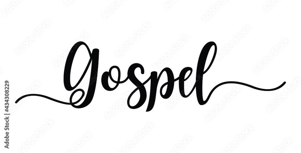 Gospel calligraphy text with swashes vector, White Background Stock ... Gospel calligraphy text with swashes vector, White Background Stock ...