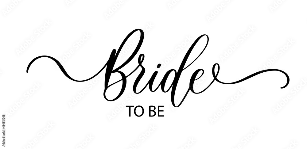 Bride to be. Wavy elegant calligraphy spelling for decoration on bridal ...