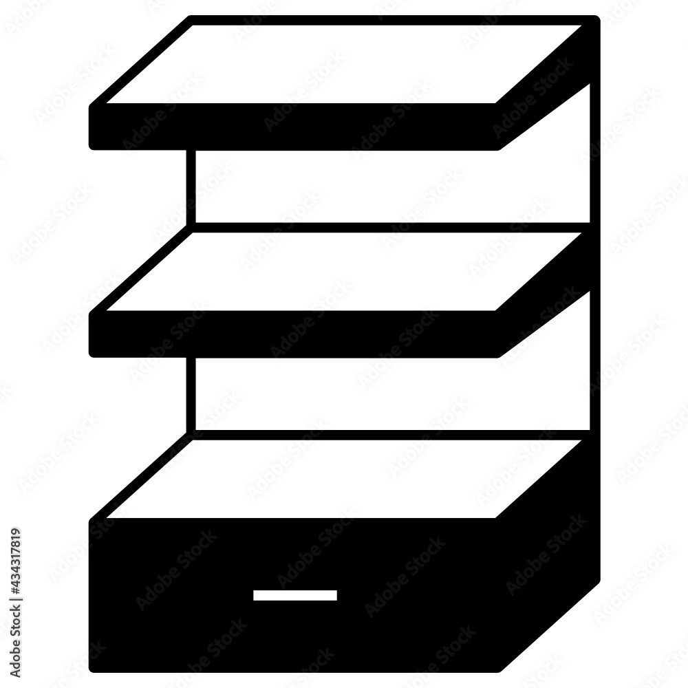 Floor mounted Display Shelves Concept Vector Icon Design, Retail Shop ...