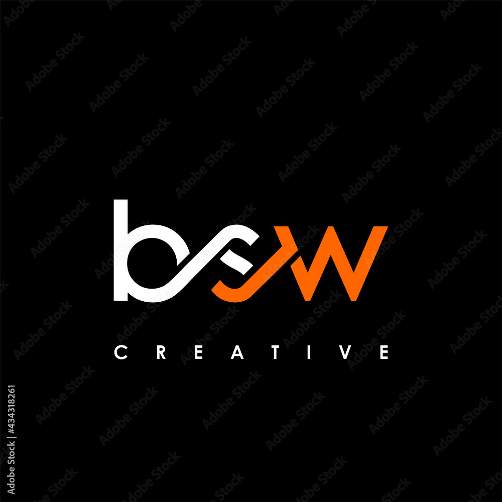 BSW Letter Initial Logo Design Template Vector Illustration Stock ...