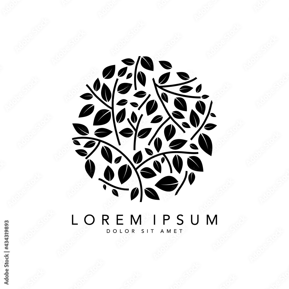 Vector templates of abstract green leaf logo designs - for medical ...