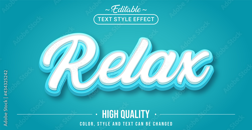 Editable text style effect - Relax text style theme. Stock Vector ...