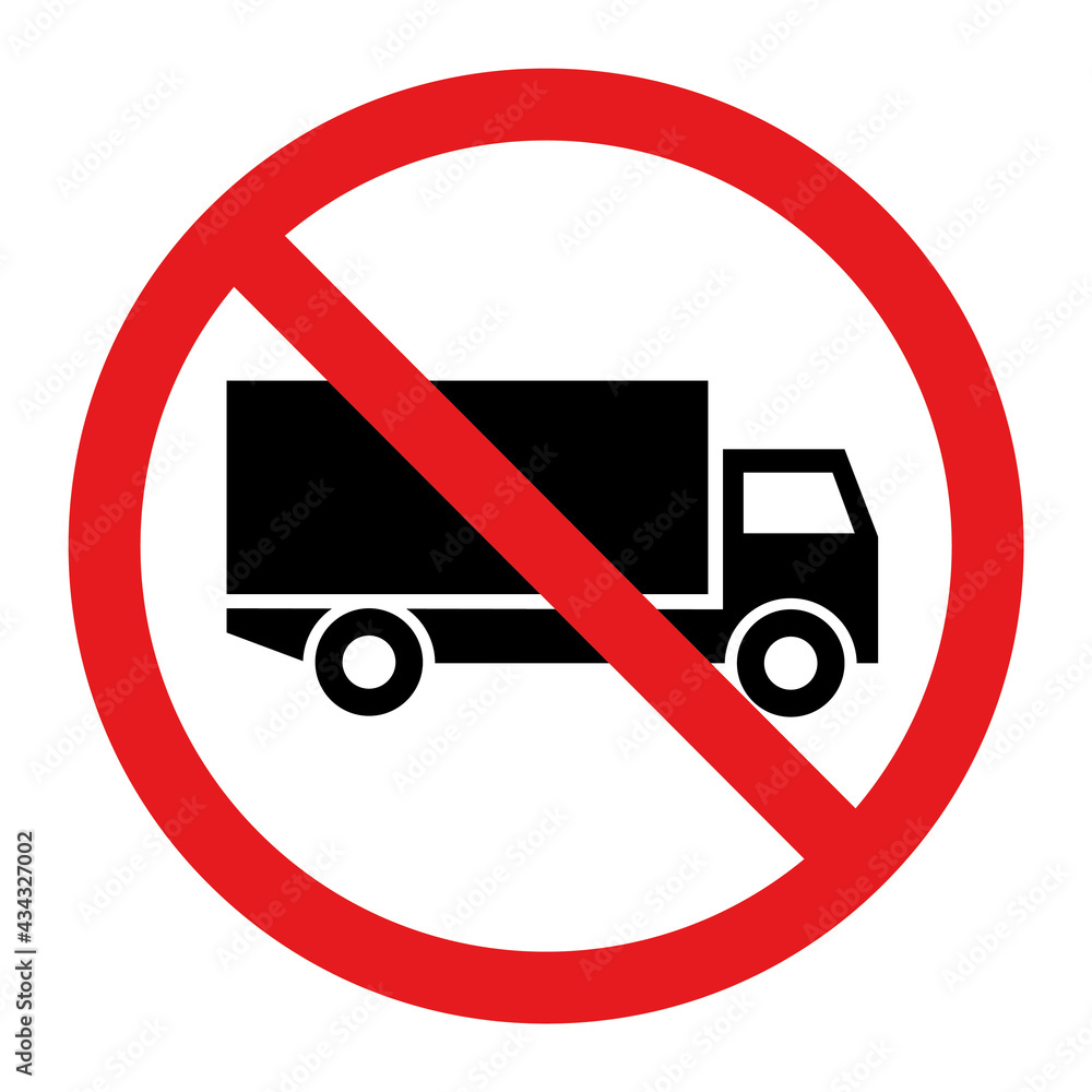 Truck prohibition sign Vector illustration Stock Vector | Adobe Stock