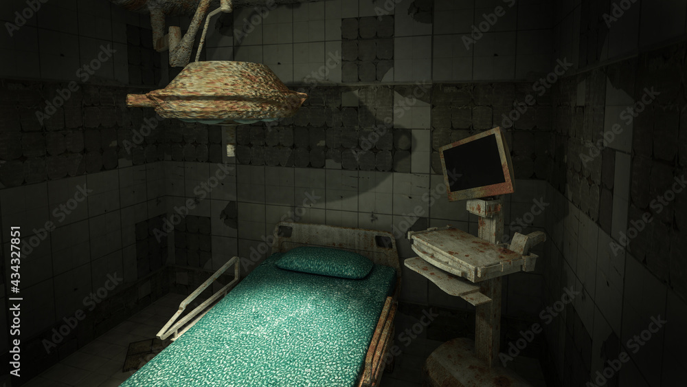 Horror And Creepy Abandoned Operating Room In The Hospital .3d ...
