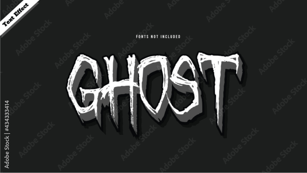 Ghost text effect design vector Stock Vector | Adobe Stock