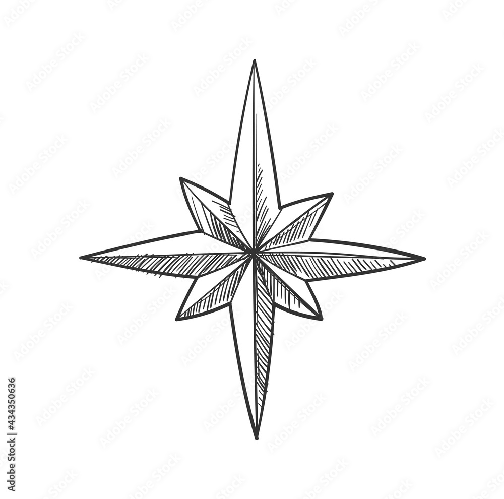 Christmas Star Line Drawing