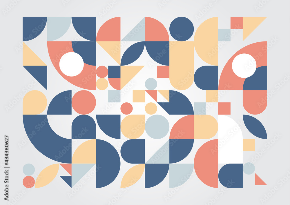 Geometric pattern design of Scandinavian abstract color background with ...