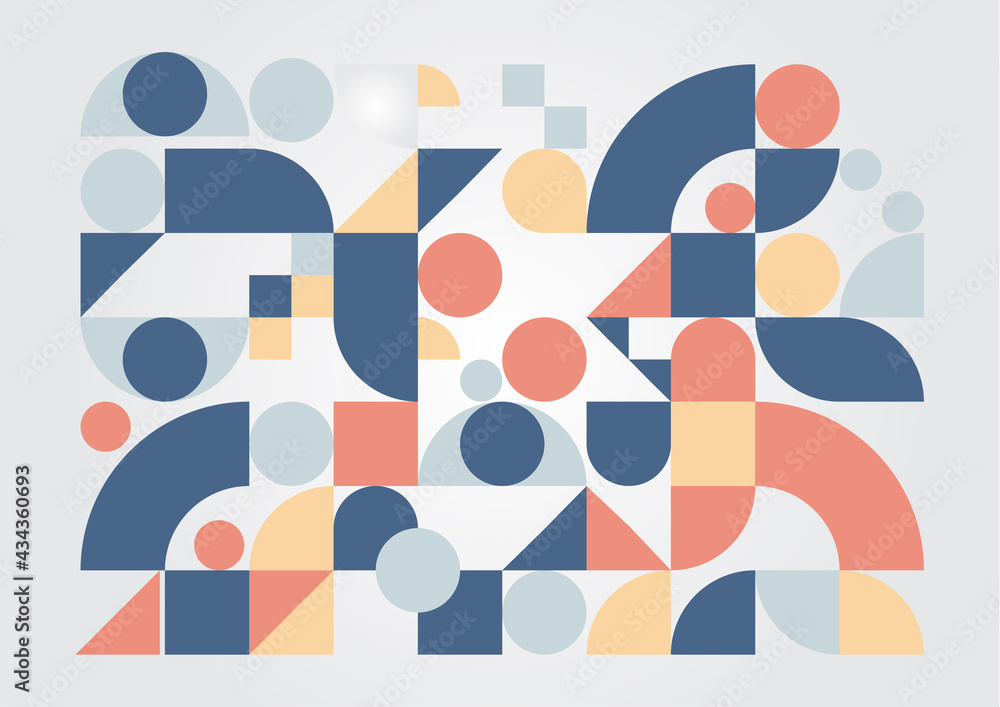 Geometric pattern design of Scandinavian abstract color background with ...