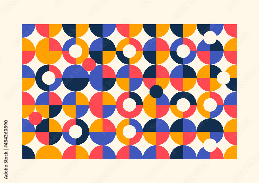 Geometric pattern design of Scandinavian abstract color background with ...