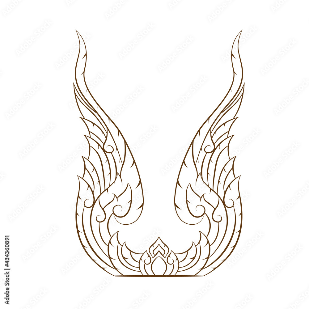 Line Thai art pattern vector illustration Stock Vector | Adobe Stock