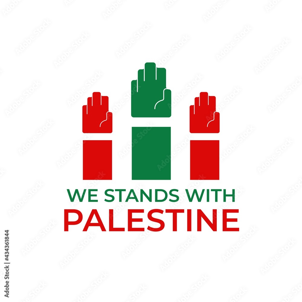 We Stand with Palestine poster design vector. Pray for Palestine, Save ...