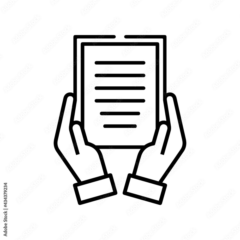Document handover icon Vector line Stock Vector | Adobe Stock