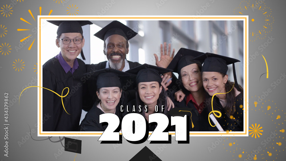 Graduation Hat Title Overlay Stock Template | Adobe Stock