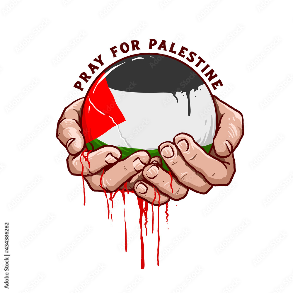 hand holding ball flag of palestine Stock Vector | Adobe Stock