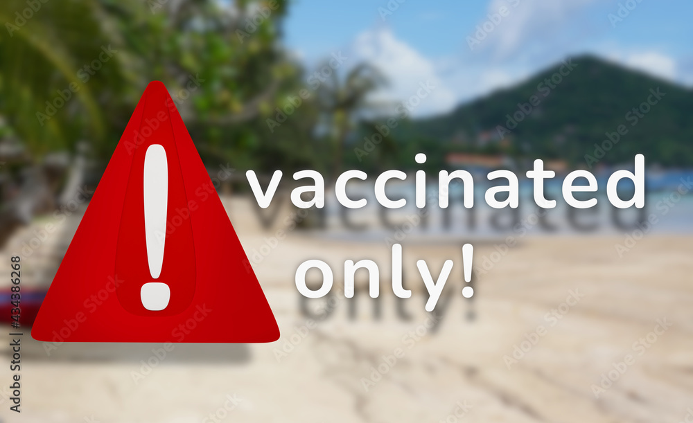 beach or travel warning. 3d-illustration warning sign design. blurred ...