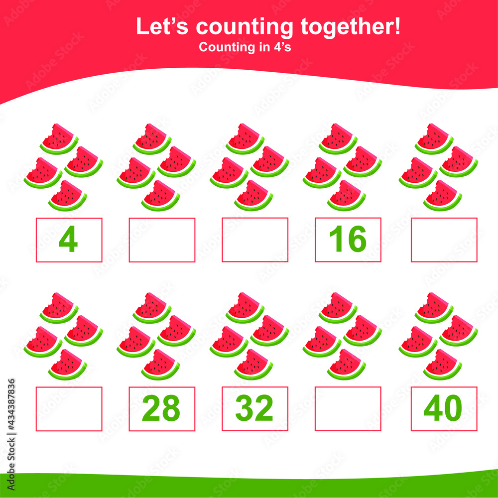 Counting the watermelon game for Preschool Children. This worksheet is ...
