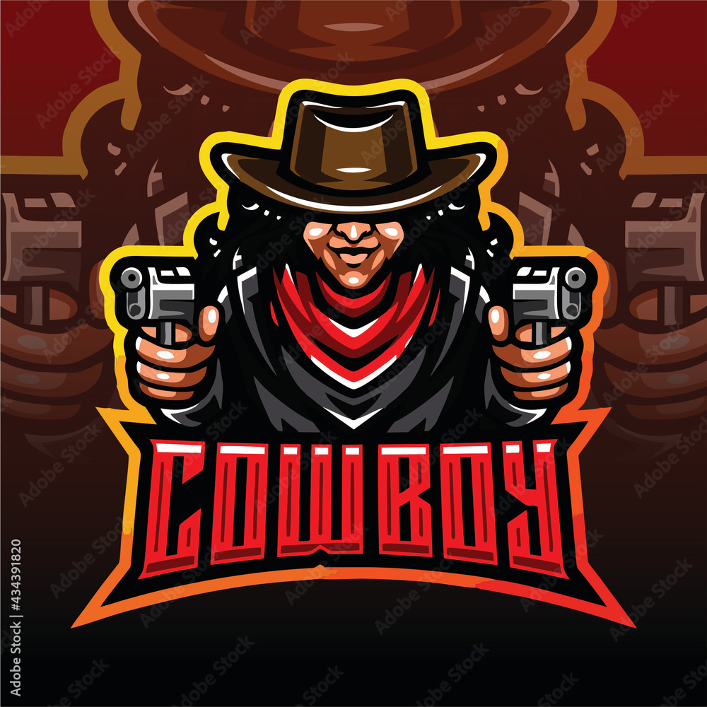 Cowboy mascot logo Stock Illustration | Adobe Stock
